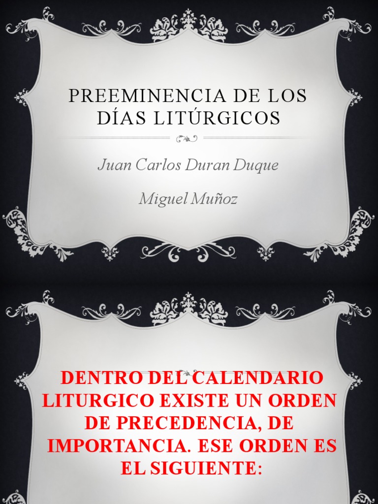 Preeminencia de Los Días Litúrgicos | PDF