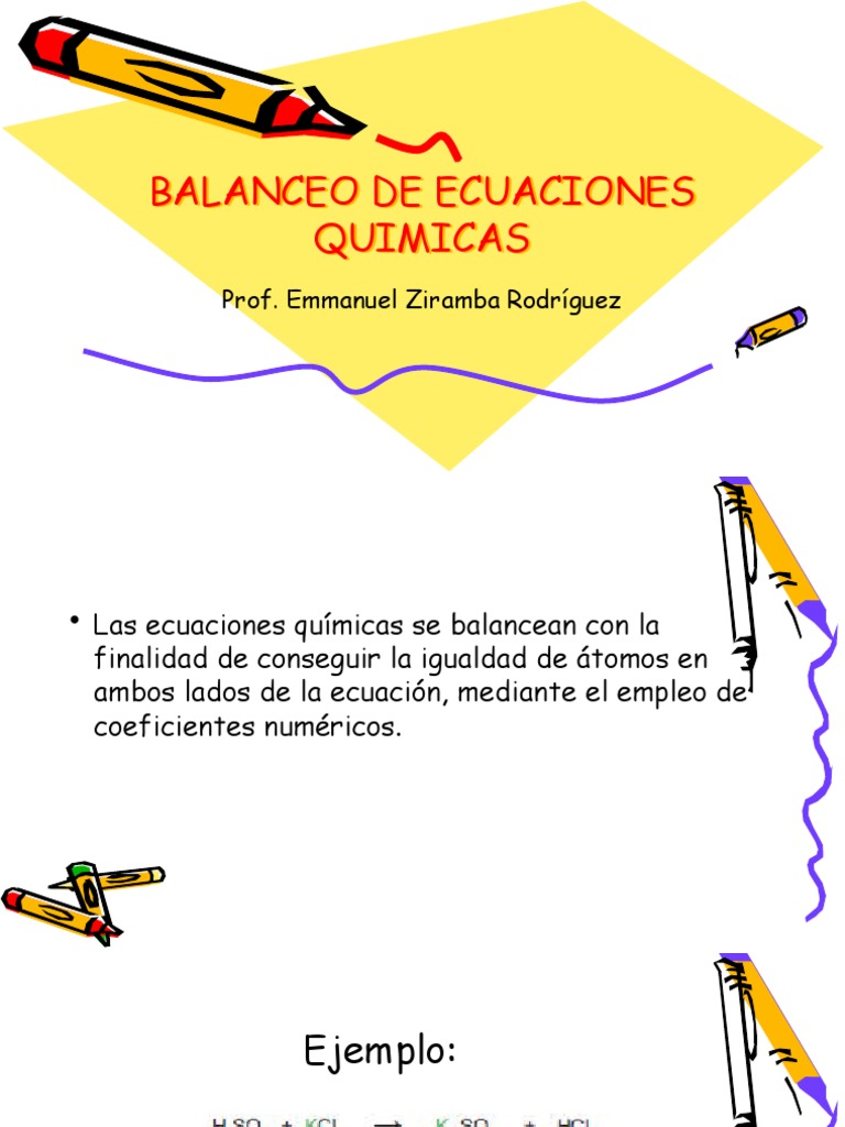 Balanceo de Ecuaciones Quimicas | PDF