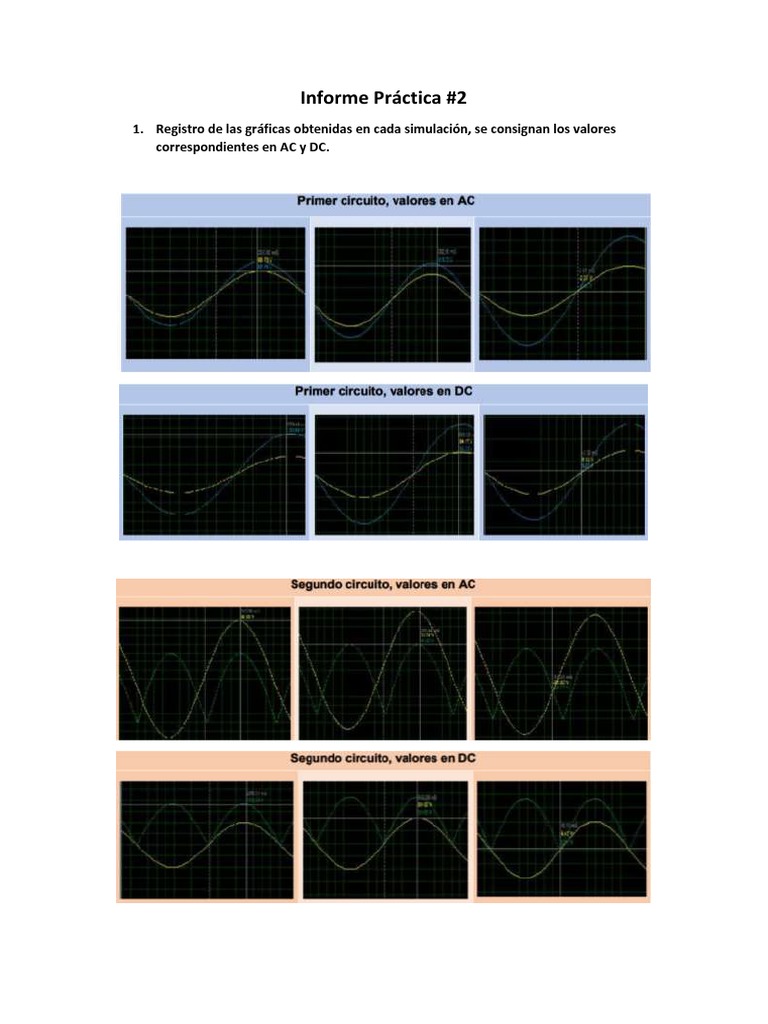 Informe Práctica #2 LABORATORIO DE LECTRONICA | PDF | Rectificador | Diodo