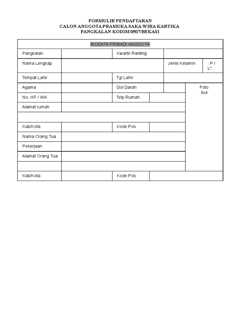 Formulir Swk.. | PDF