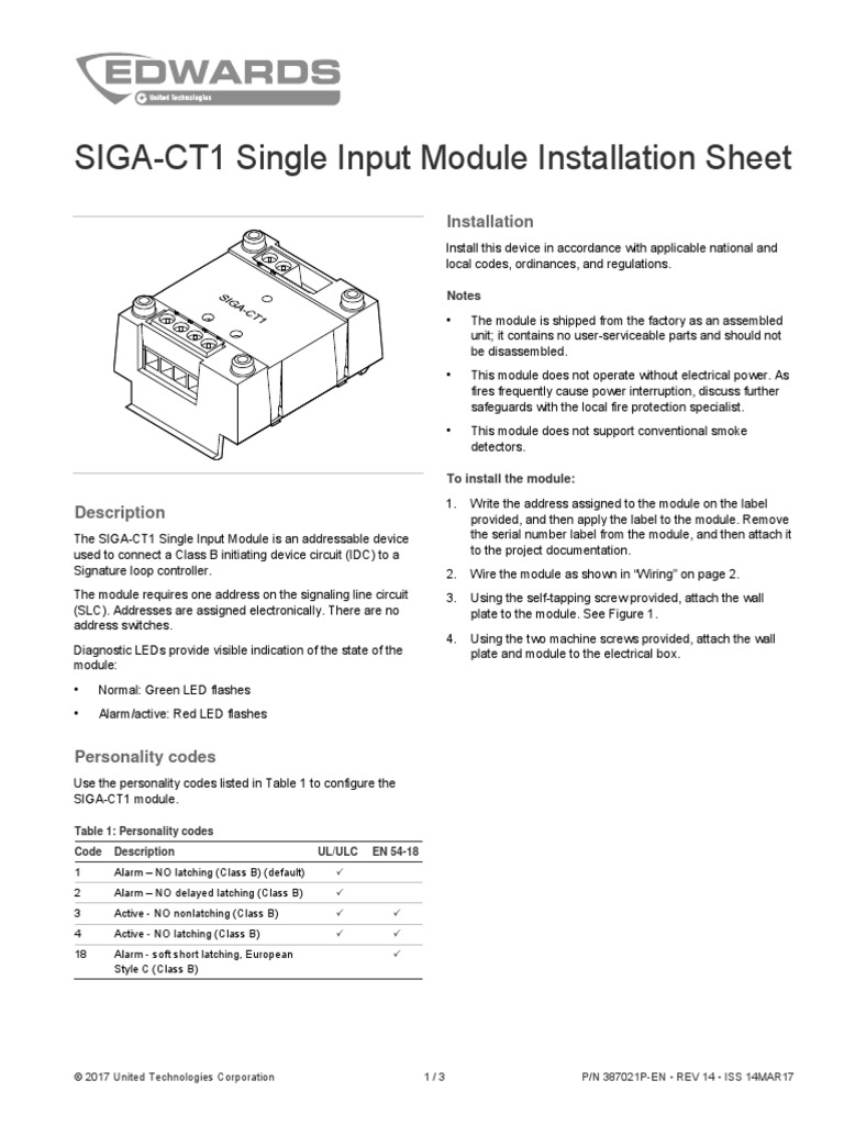 SIGA CT1 Est Manual Instalacion SH Ingenieria | PDF | Resistor ...