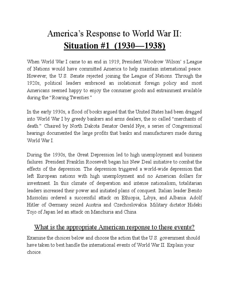 America's Response To World War II | Download Free PDF | World War II ...