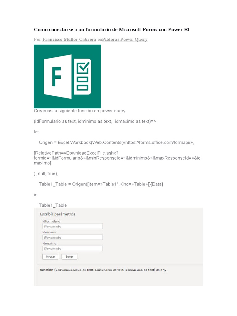 Como Conectarse A Un Formulario de Microsoft Forms Con Power BI | PDF