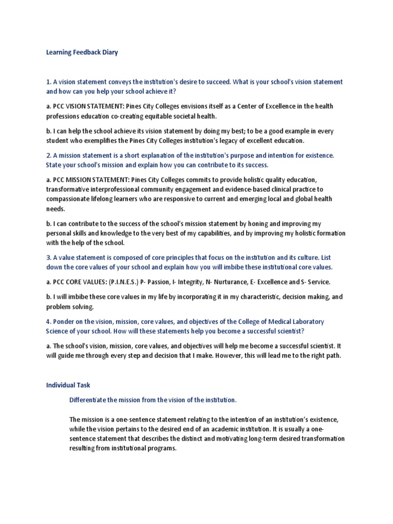 Learning Feedback Diary and Family | Download Free PDF | Learning ...