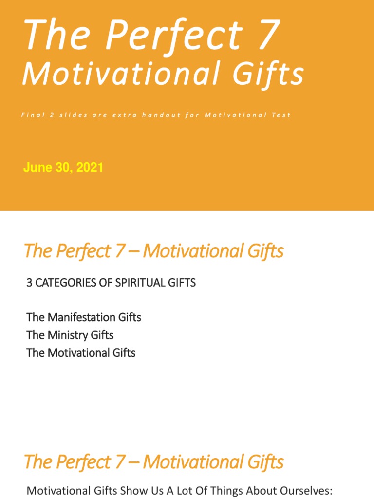 10 The Perfect 7 Motivational Gifts 6-30-2021 With Test | PDF ...