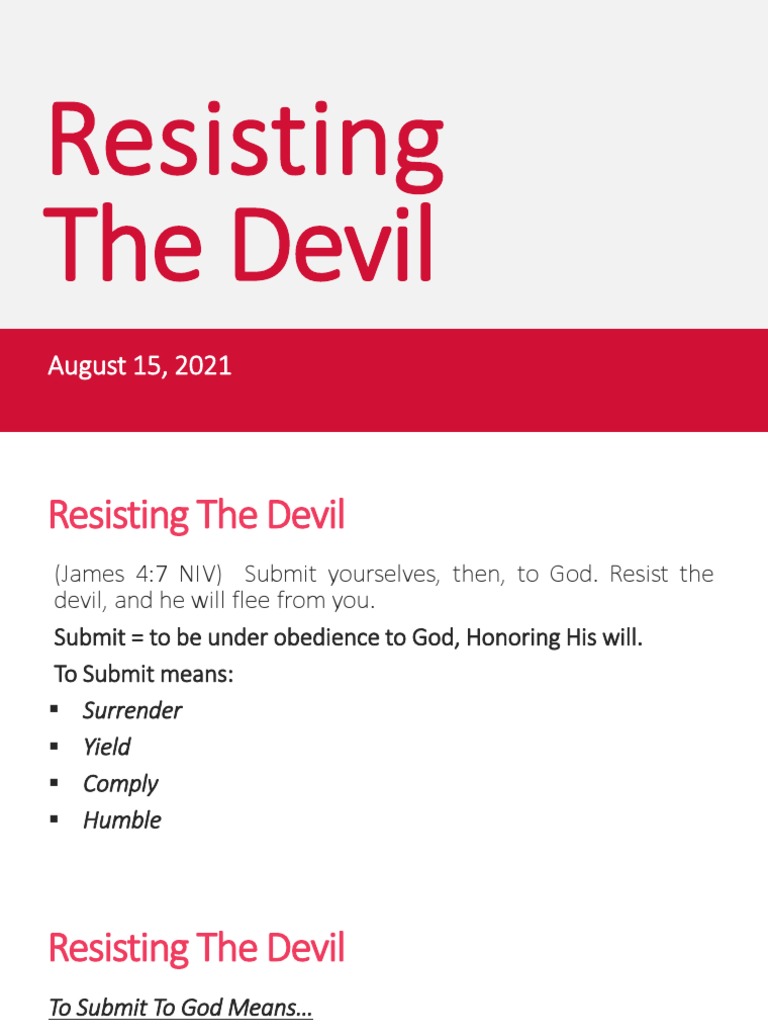 How To Resist The Devil 8-18-2021 | PDF | Satan | Theology