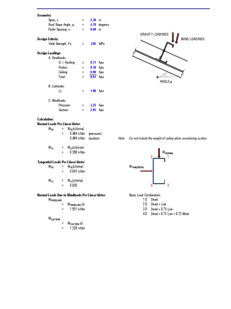 MEQ-Truss - Steel Purlins Design | PDF | Bending | Pascal (Unit)