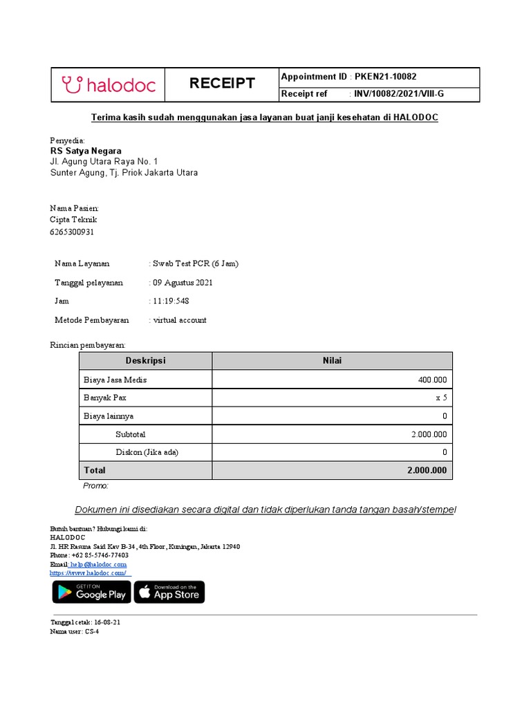 Invoice Halodoc | PDF