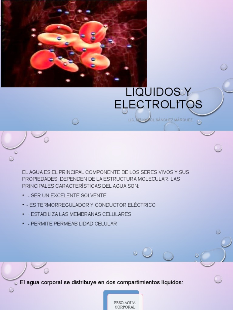 Líquidos y Electrolitos en el Cuerpo | PDF | Sodio | Electrólito