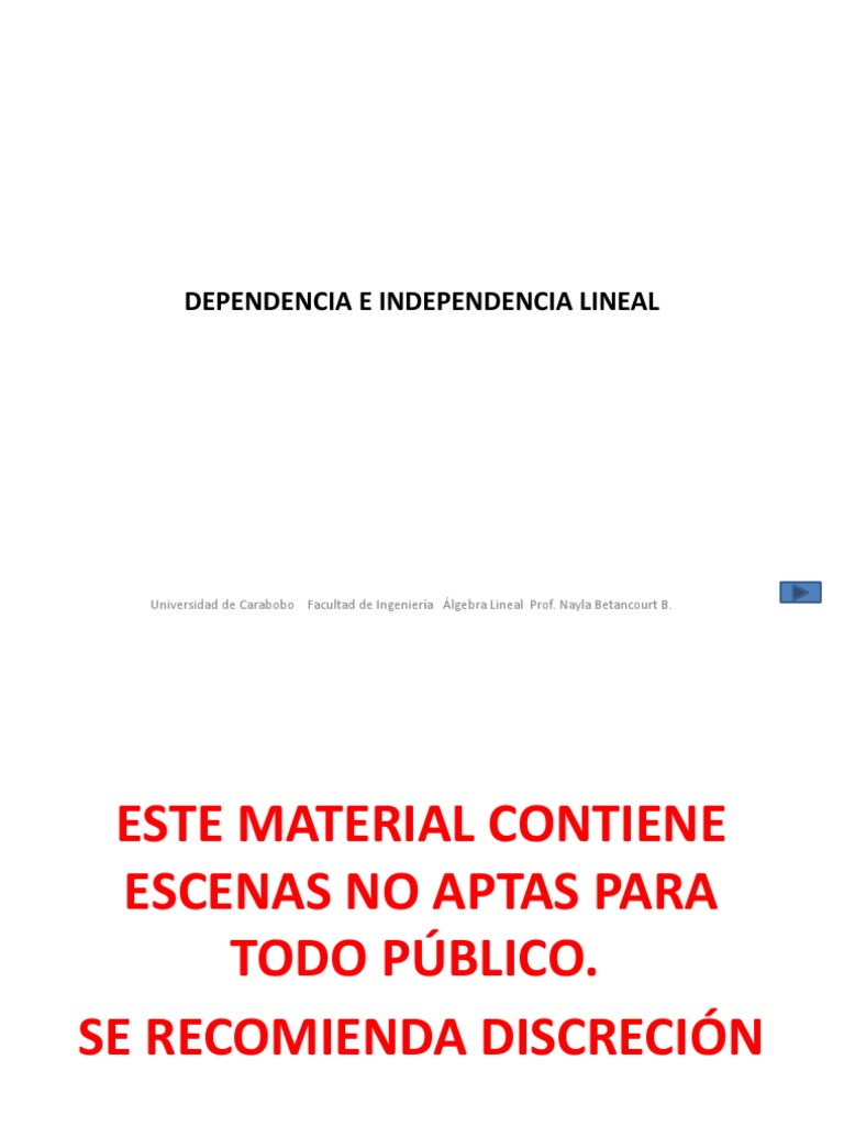 Dependencia e Independencia Lineal Diapositivas | PDF | Espacio vectorial | Linealidad