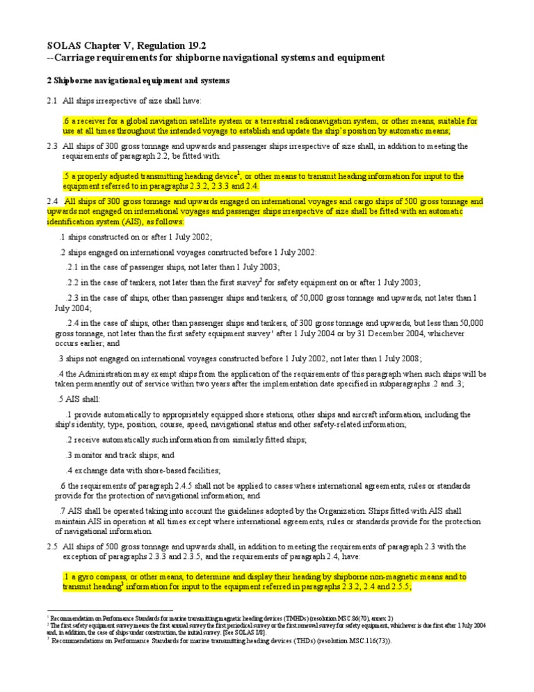 Solas V 19 2 1-5 | PDF | Ships | Water Transport