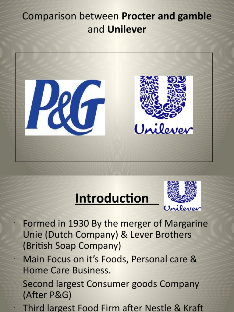 Comparison Between Procter and Gamble and Unilever | PDF | Procter ...