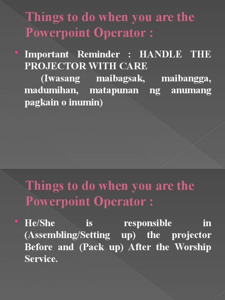 Guidelines for PowerPoint Operators: Responsibilities and Worship ...