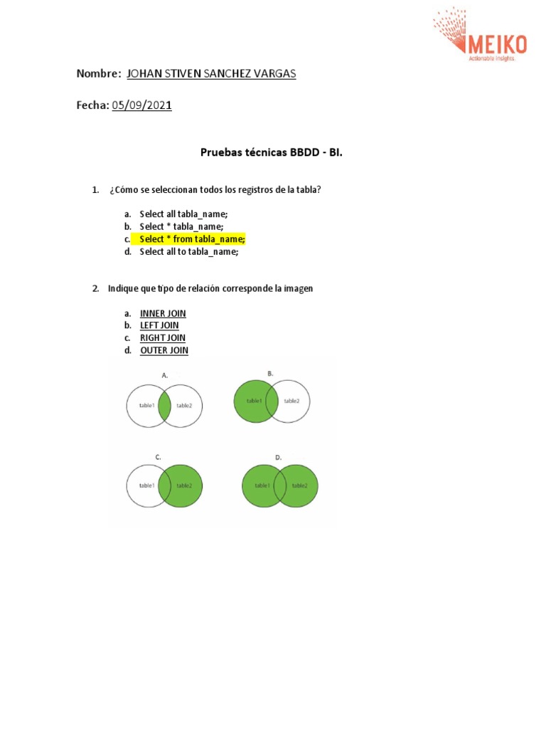 Prueba Tecnica - Analista Bi | PDF