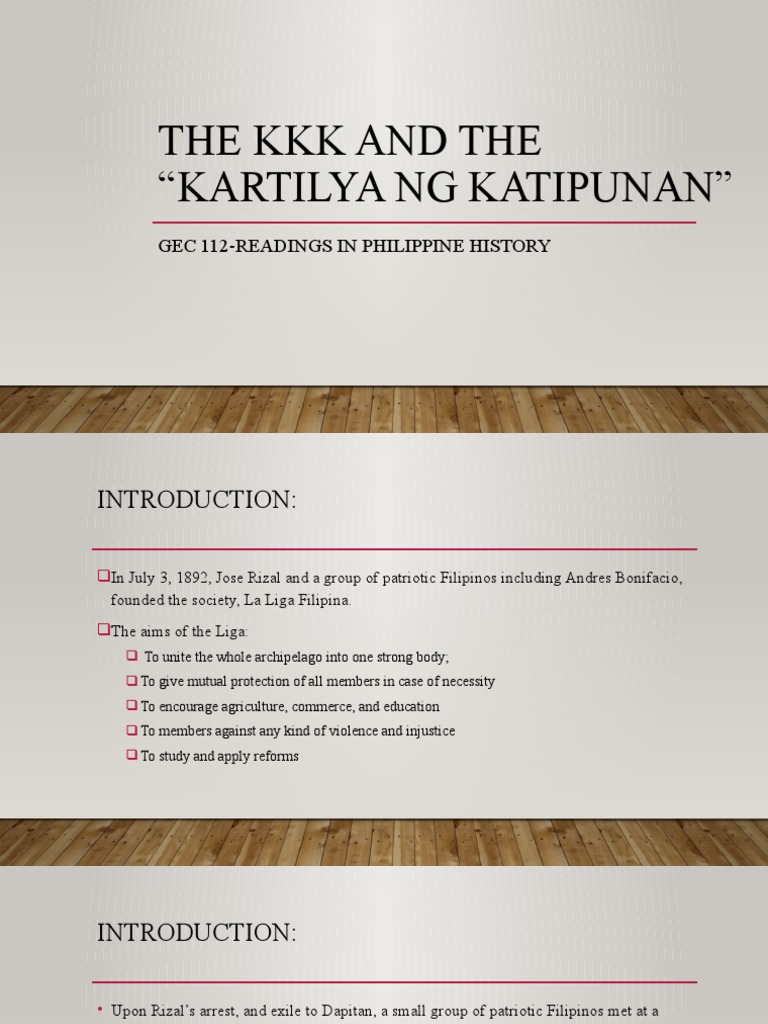 KKK And The Kartilya NG Katipunan PDF Philippines