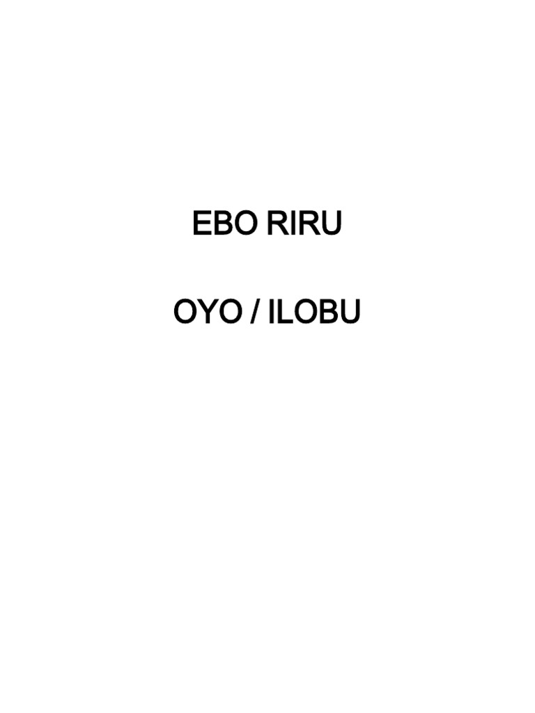 Ebo Riru - Oyo DE REGALO YA TRADUCIDO AL ESPAÑOL | PDF