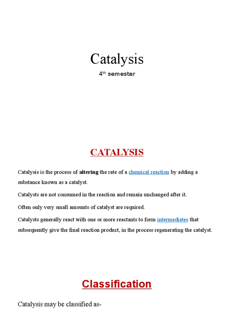 Catalysis | PDF | Catalysis | Heterogeneous Catalysis