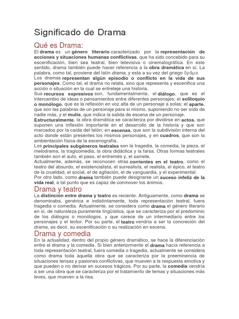 Definición y Tipos de Drama | PDF | Teatro | Las artes escénicas