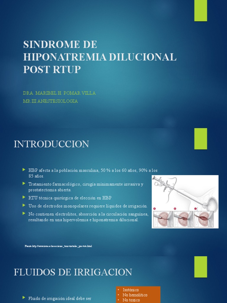 Sindrome de Hiponatremia Dilucional Post Rtup | PDF | Sodio ...