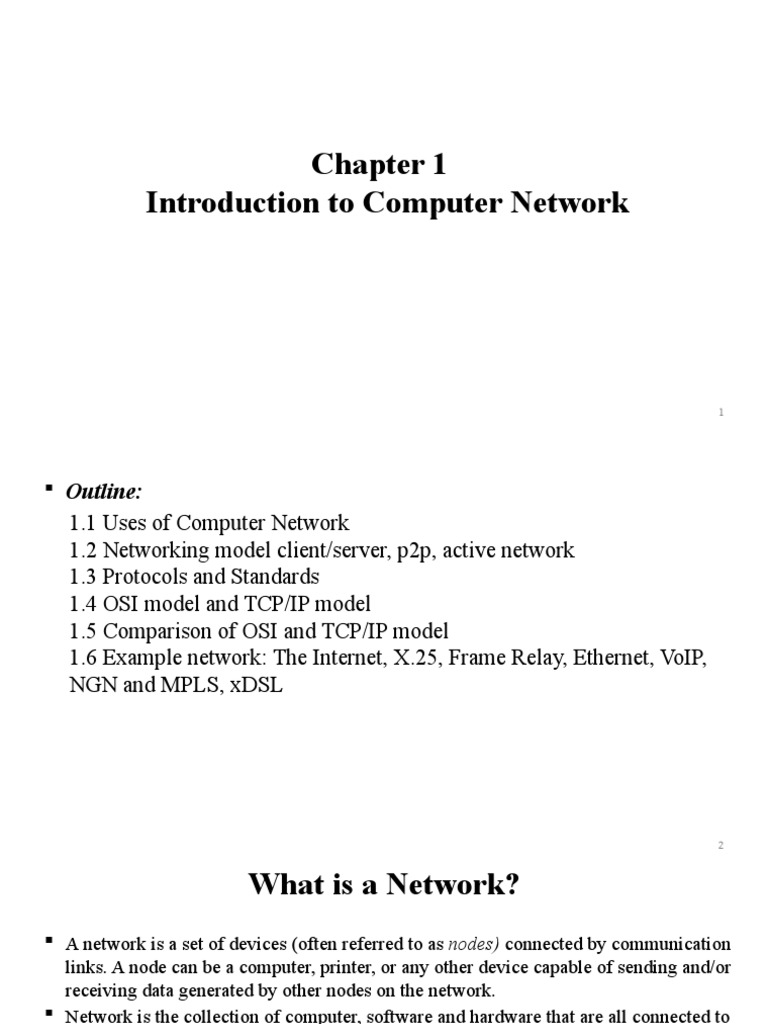 Chapter 1 - Introduction To Computer Network | PDF | Network Topology ...