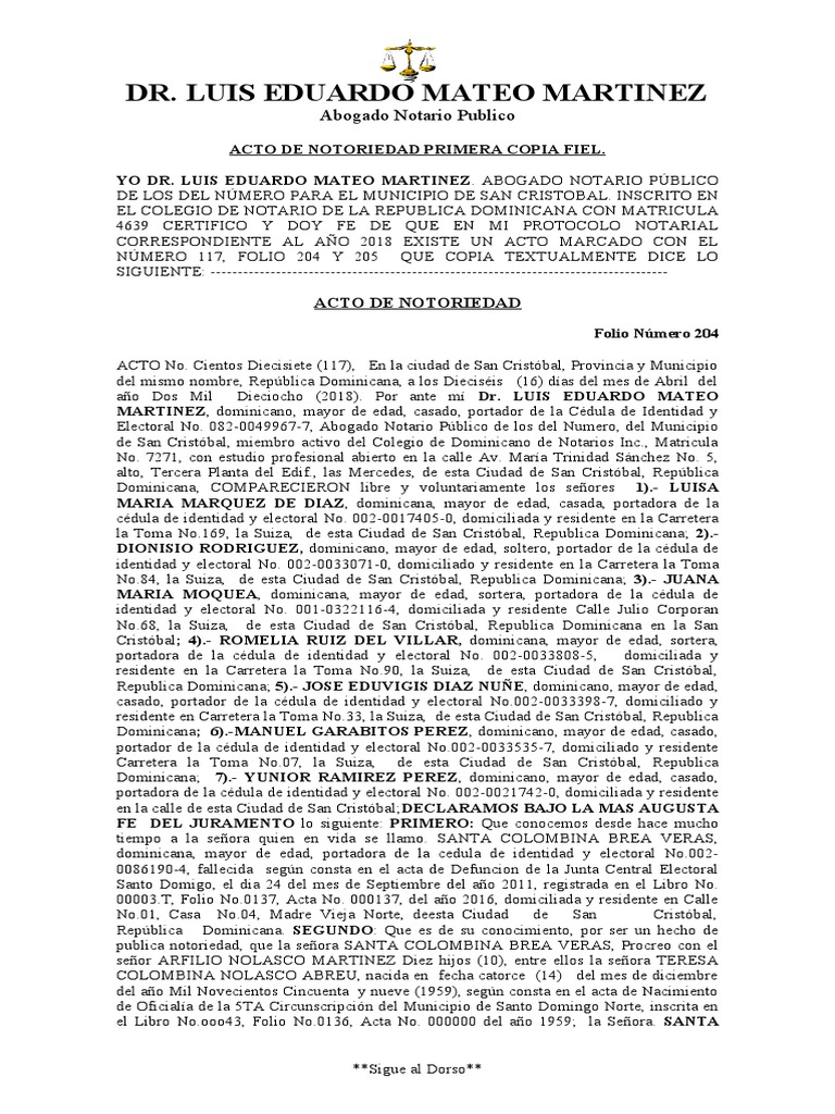 COMPULSA NOTARIAL Mama | PDF | República Dominicana | Justicia COMPULSA NOTARIAL Mama | PDF | República Dominicana | Justicia