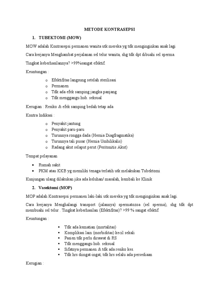 Metode Kontrasepsi | PDF | Pengembangan Diri | Kesehatan Holistik