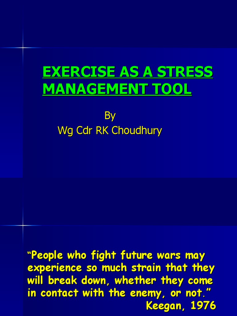 Exercise As A Stress Management Tool | PDF | Stress (Biology) | Mood ...