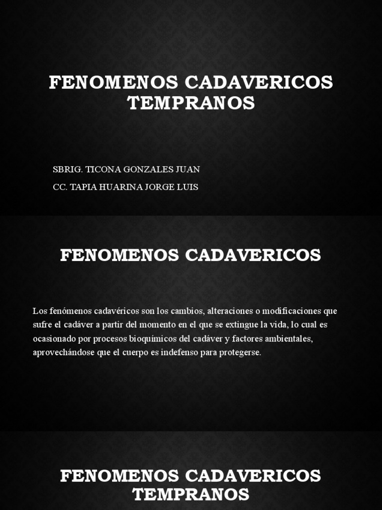 Fenomenos Cadavericos Tempranos | PDF