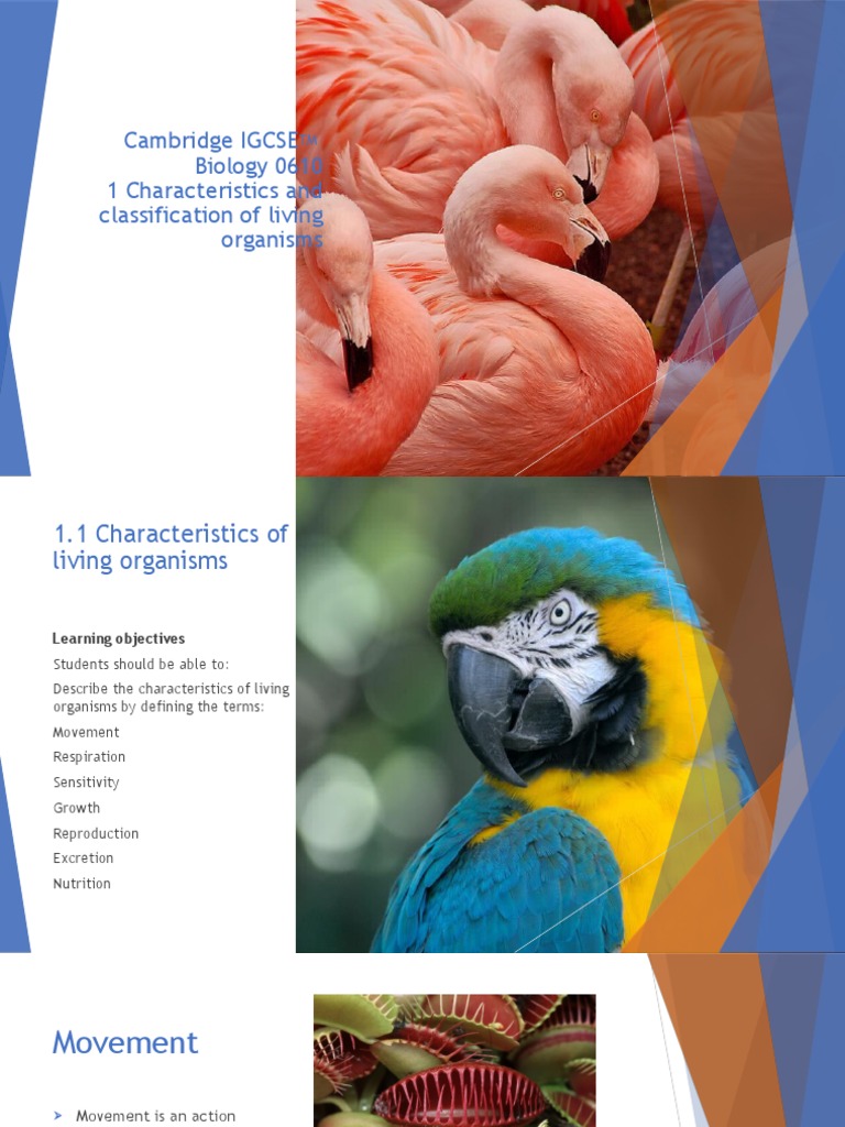 Cambridge IGCSE Biology 0610 1 Characteristics and Classification of ...