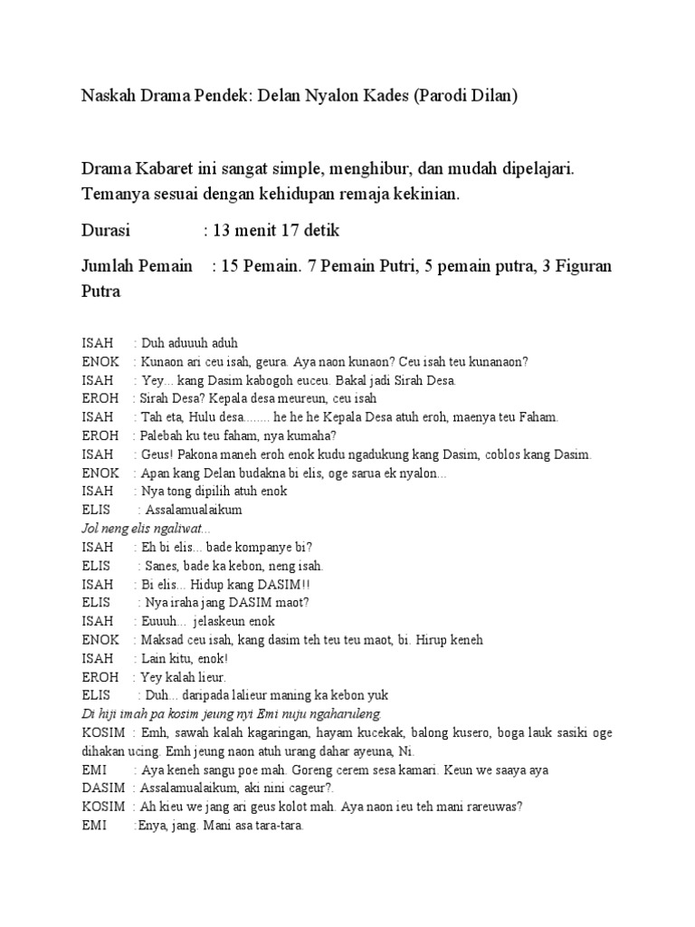 Kabaret Delan Nyalon Lurah | PDF