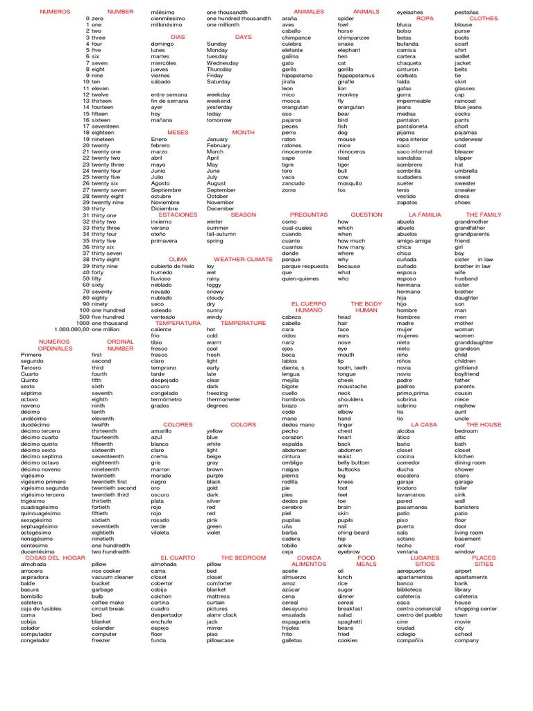 Basic Vocabulary | PDF