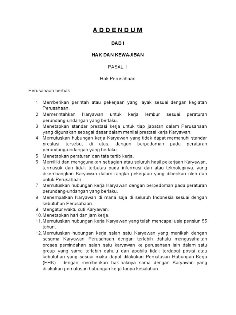 Addendum Karyawan | PDF | Karier & Perkembangan
