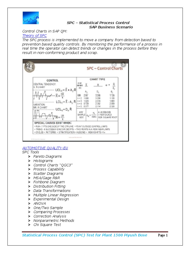 SPC - Statistical Process Control-SAP | PDF | Statistics | Quality