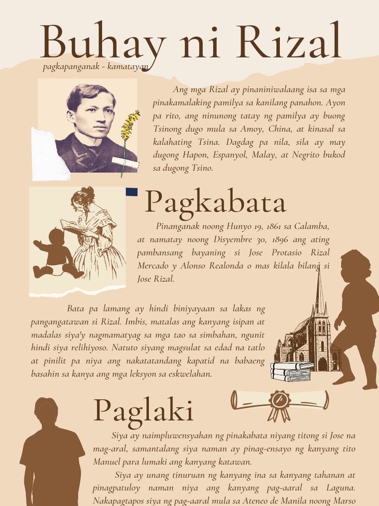 Rizal's Childhood To Death | PDF