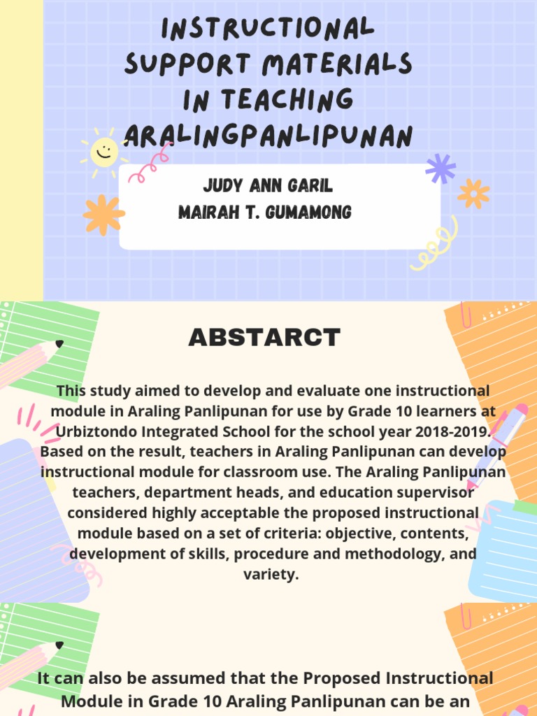 17 Instructional Support Materials in Teaching AralingPanlipunan | PDF ...