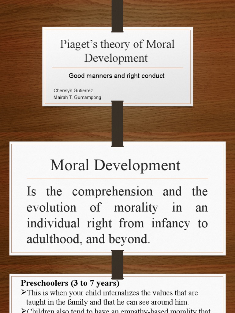 Piaget's Theory of Moral Development: Good Manners and Right Conduct ...