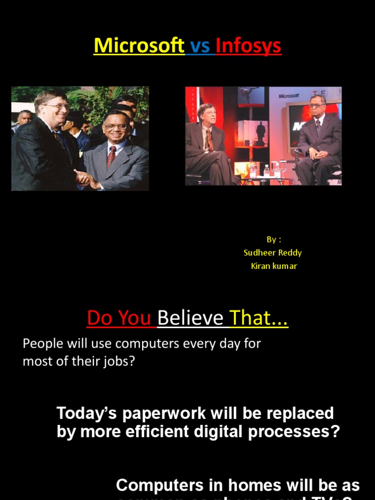 Microsoft vs Infosys: Company Overview | PDF | Microsoft | Online Services