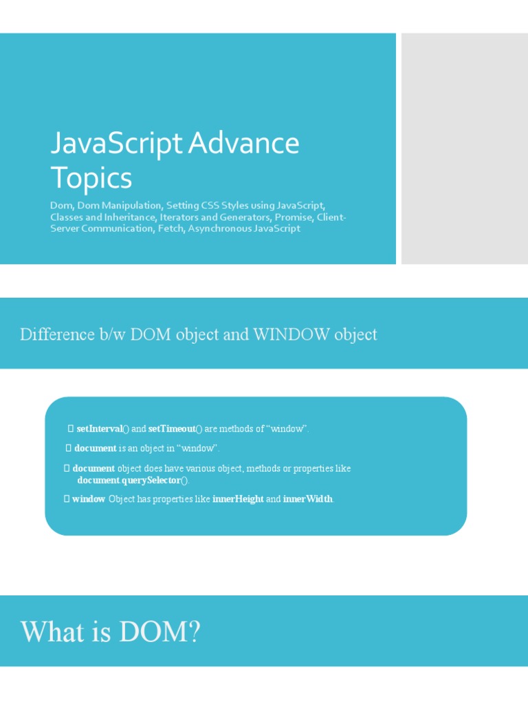 JavaScript Advance | Download Free PDF | Document Object Model | Ajax ...