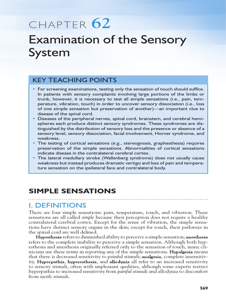 Understanding Simple Sensations in Neurology | PDF | Senses ...