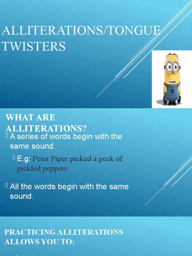 Alliterations/Tongue Twisters | PDF | Language Arts & Discipline