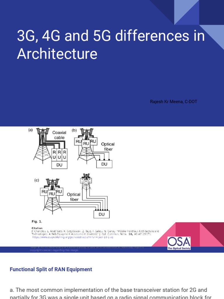 3G, 4G and 5G Differences in Architecture: Rajesh KR Meena, C-DOT | PDF