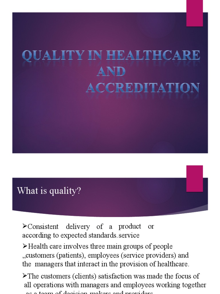 Quality in Healthcare and Accreditation | PDF | Health Care | Quality ...