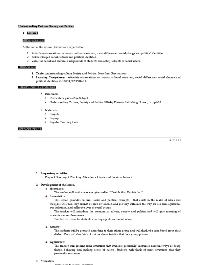 Lesson Plan - Humms | PDF | Curriculum | Teachers