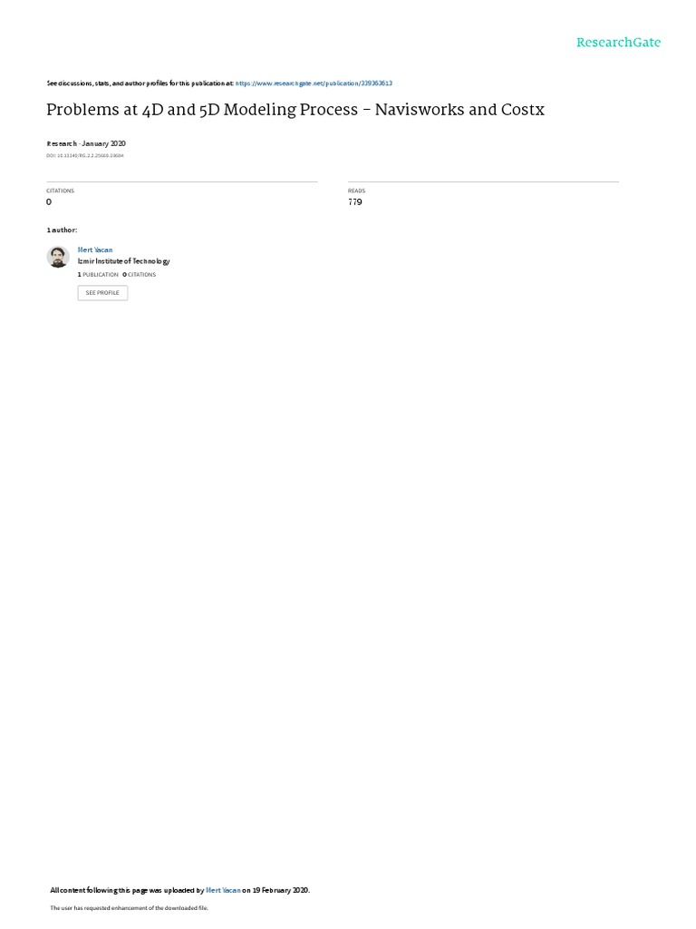 Problems at 4D and 5D Modeling Process - Navisworks and Costx | PDF ...