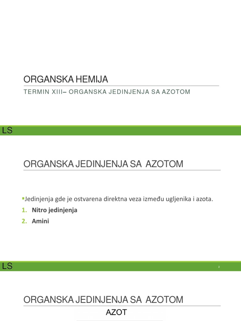 Organska Jedinjenja Sa Azotom | PDF