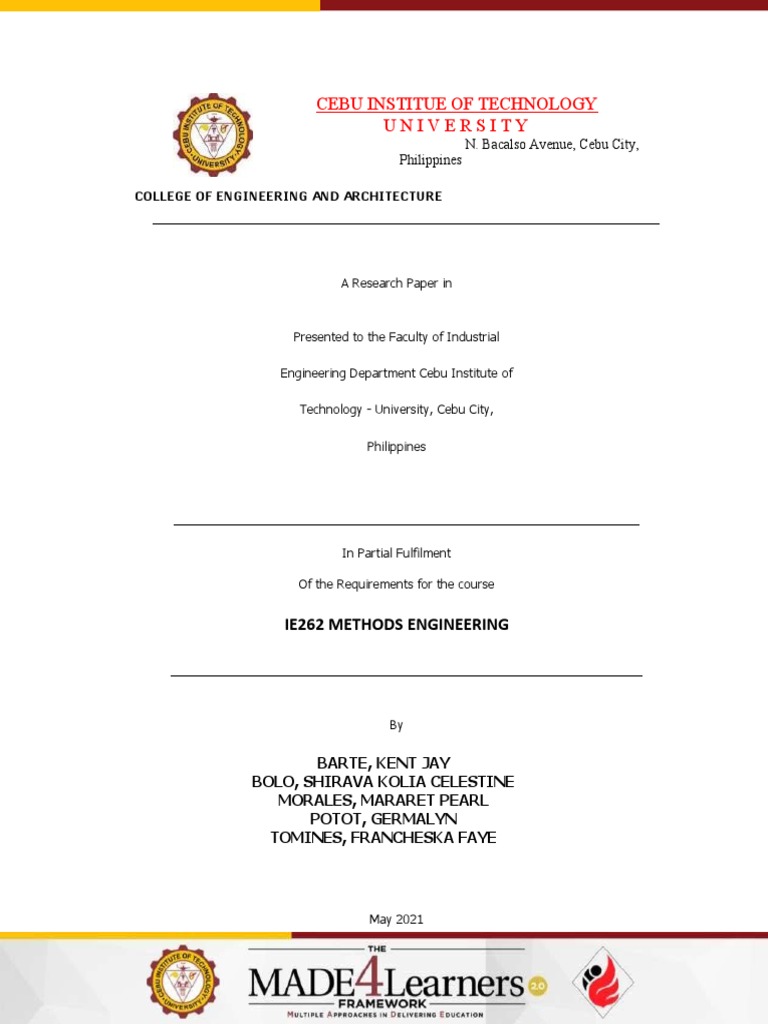 Cebu Institue of Technology University: College of Engineering and ...