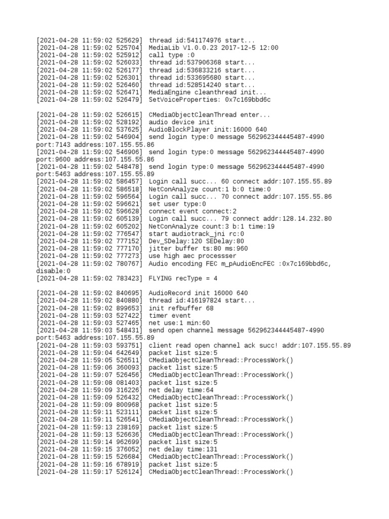 2021 04 28 - Log | PDF | Transmission Control Protocol | Telecommunications