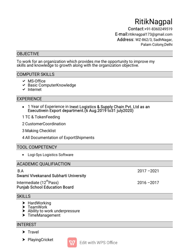Ritik Resume-1 | PDF