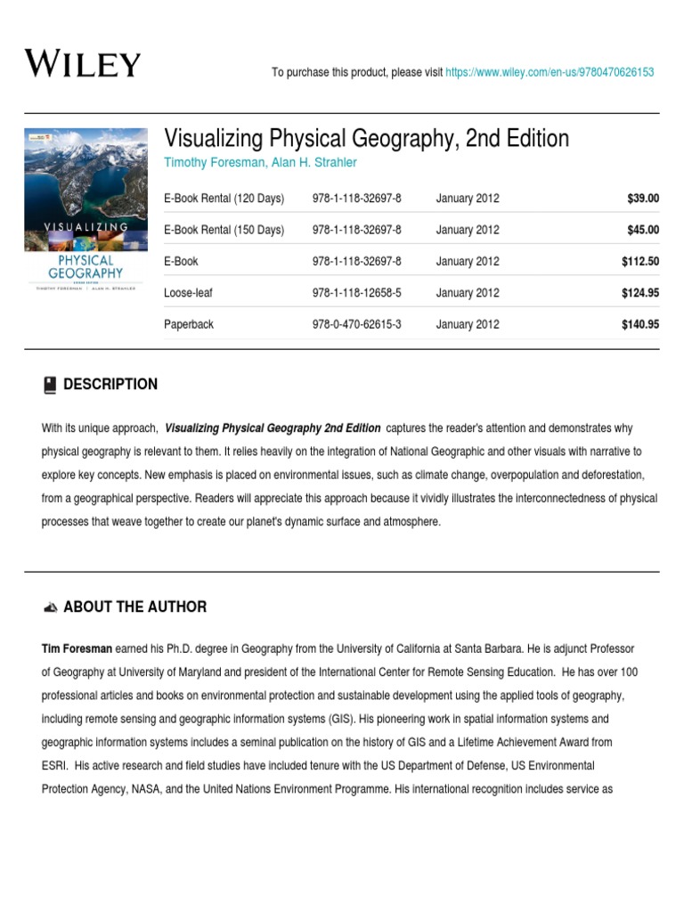 Visualizing Physical Geography, 2nd Edition: Timothy Foresman, Alan H. Strahler | PDF ...
