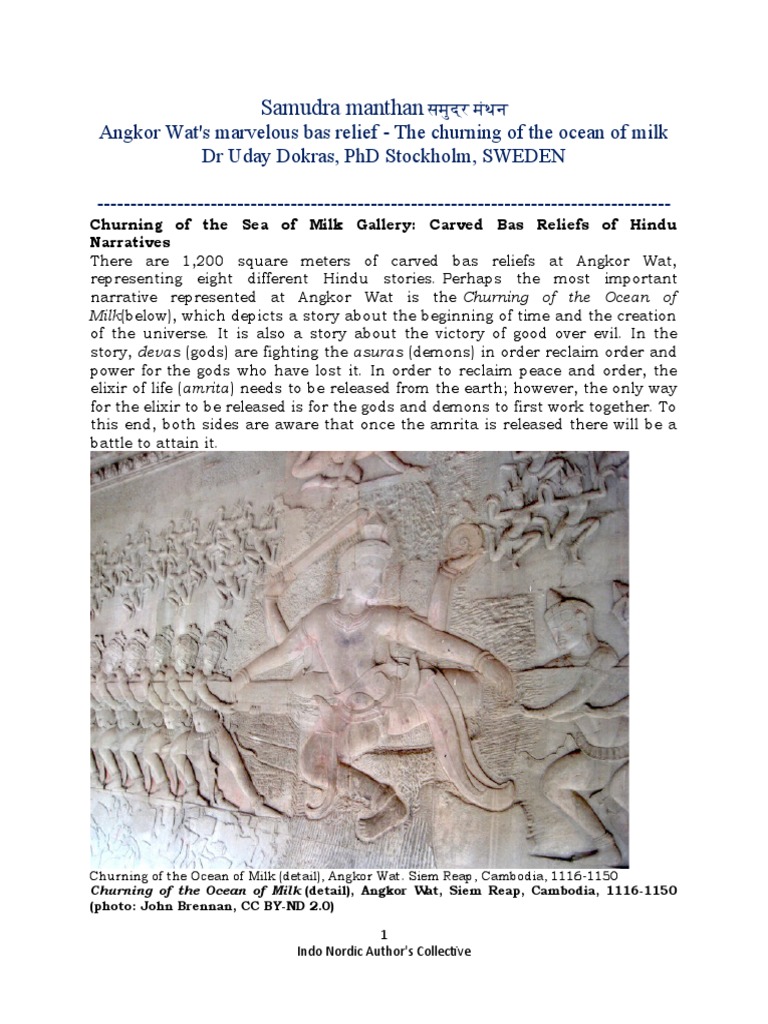 Churning of the Ocean of Milk at Angkor Wat | PDF | Hindu Mythology ...